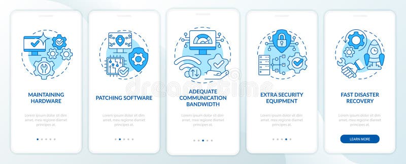 Availability Blue Onboarding Mobile App Screen Stock Vector ...