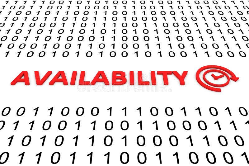 AVAILABILITY Concept Binary Code 3d Stock Illustration - Illustration ...