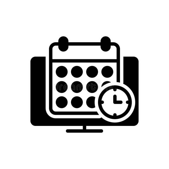 Black Solid Icon for Availability, Utility and Calender Stock Vector ...