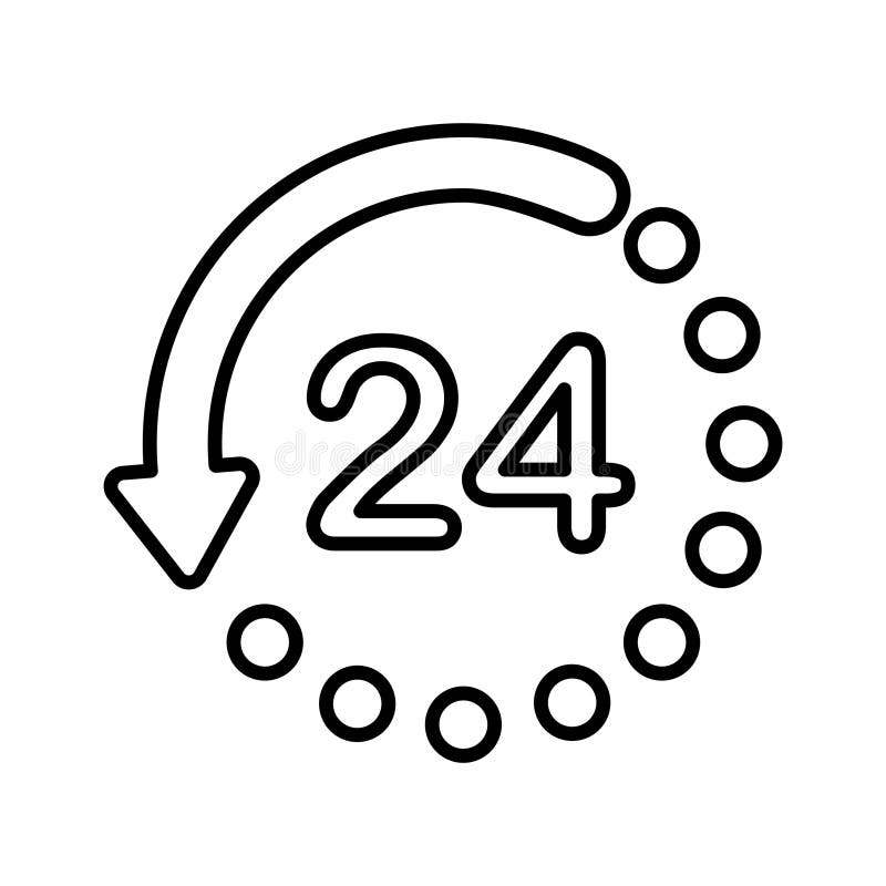 Availability, Time, Whole Day Icon. Outline Vector Stock Illustration ...