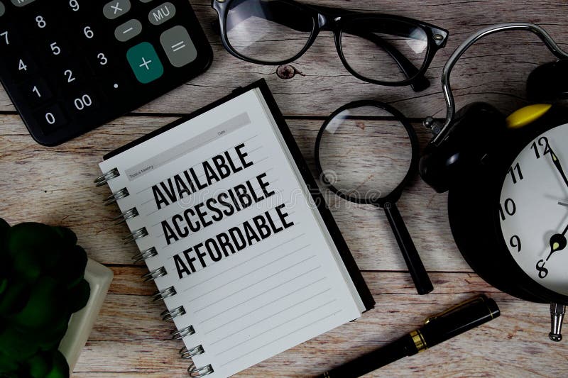 ACCESSIBLE Text Written on a Paper with Pencils in Office Stock Photo ...