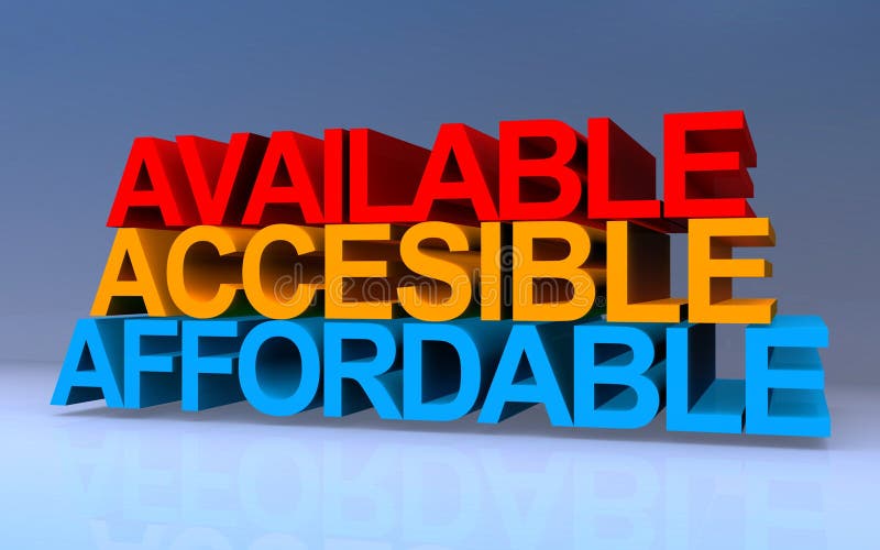 Available Accessible Affordable on Blue Stock Illustration ...