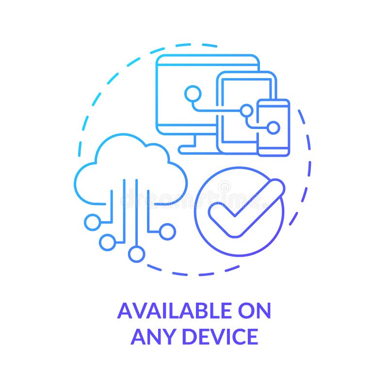 Available on Any Device Blue Gradient Concept Icon Stock Vector ...
