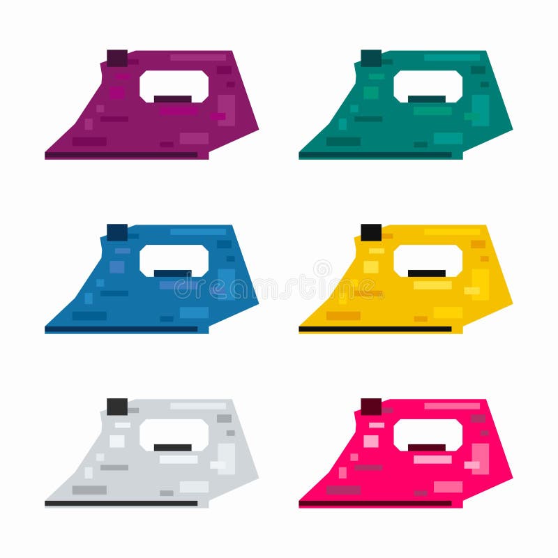 Electric Iron, Pixel Flat Design Stock Vector - Illustration of ...