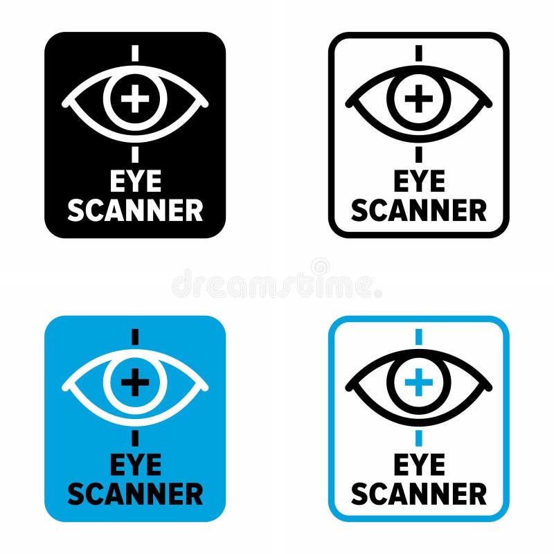 `Eye Scanner` Biometric Method of Identification Information Sign Stock ...