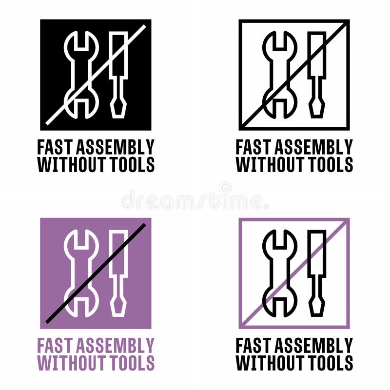 Fast Assembly without Tools Vector Information Sign Stock Vector ...