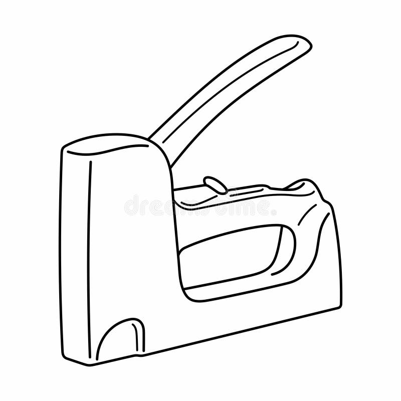 Industrial Stapler Vector Outline Object Stock Vector - Illustration of ...