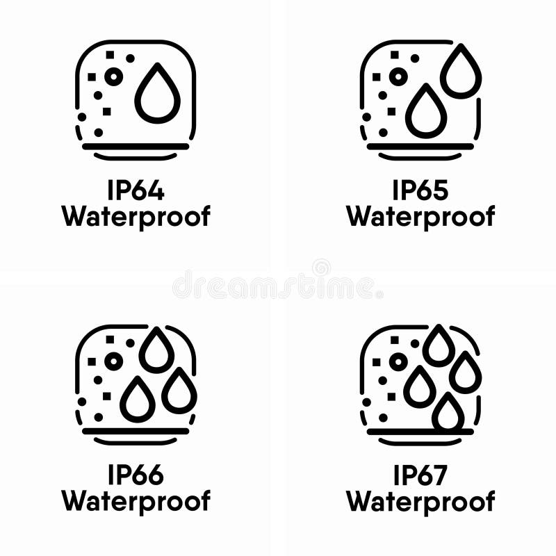 IP 64 65 66 67 Waterproof Vector Information Signs Stock Illustration ...