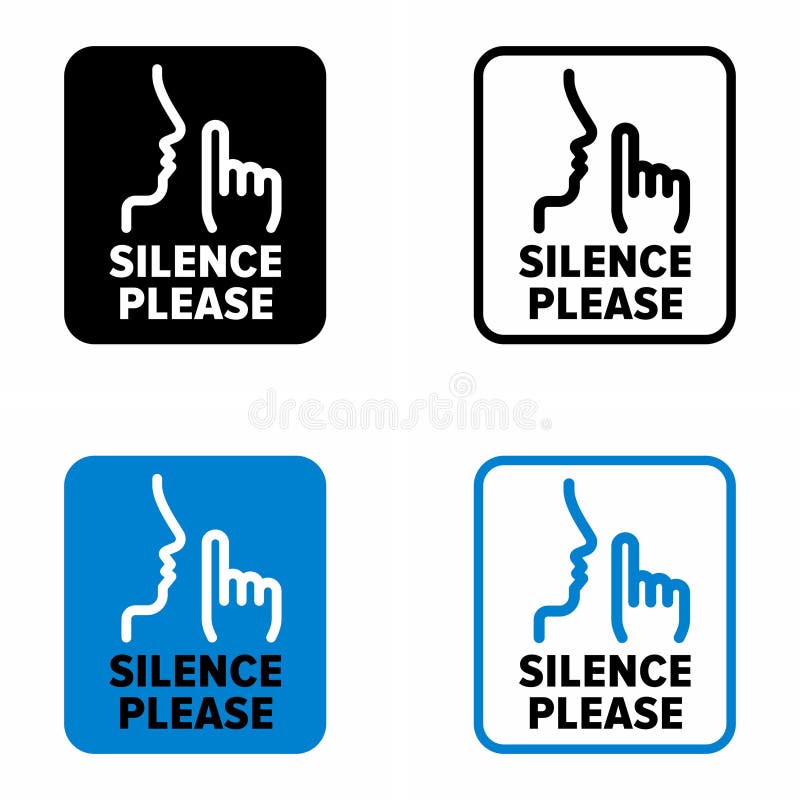 Keep `silence Please` Restrictive Information Sign Stock Vector ...