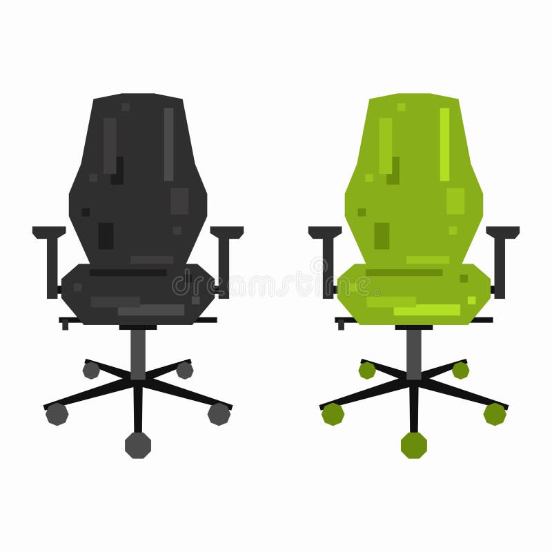 Office Chair, Pixel Flat Design Stock Vector - Illustration of ...