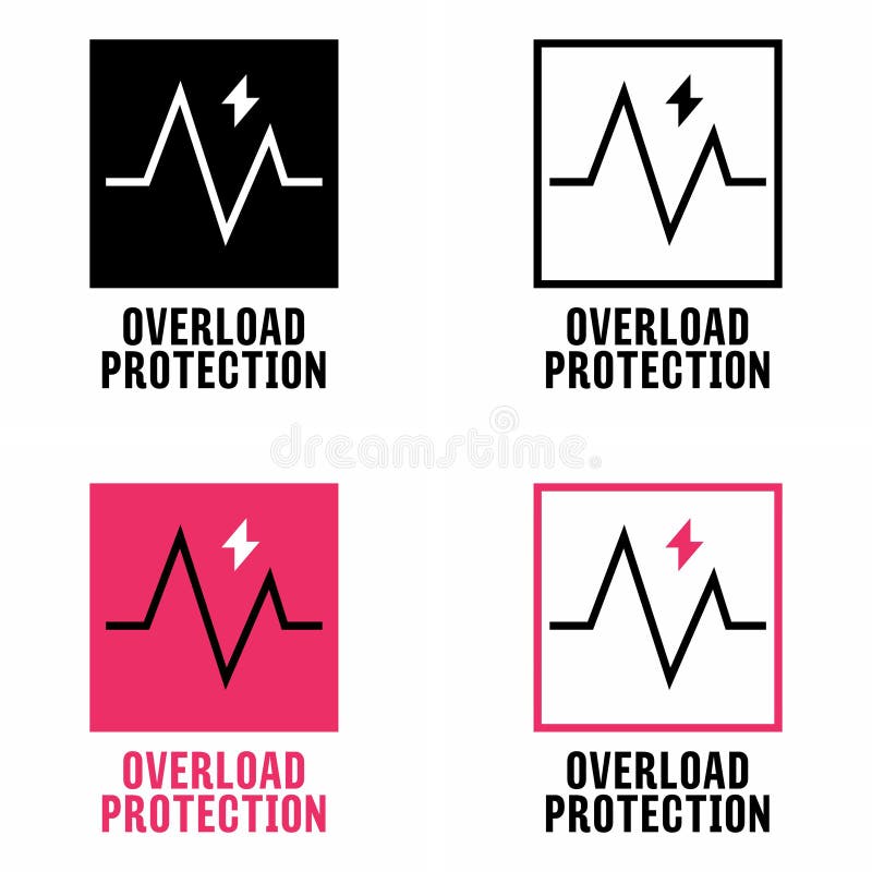 `Overload Protection` System and Device Outline Information Icon Stock ...