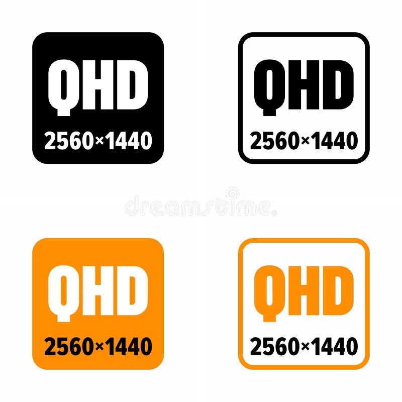 `QHD 2560x1440` Display Resolution Information Sign Stock Vector ...