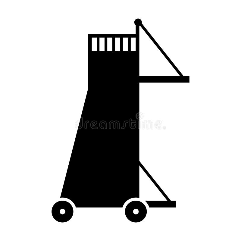Ancient siege tower stock vector. Illustration of symbol - 179667302
