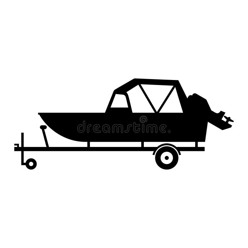 Boat on a trailer stock vector. Illustration of vector - 144080384