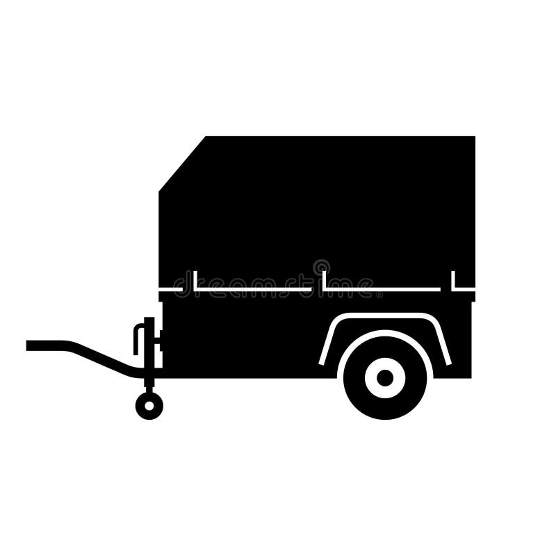 Cargo utility trailer stock vector. Illustration of symbol - 144080218