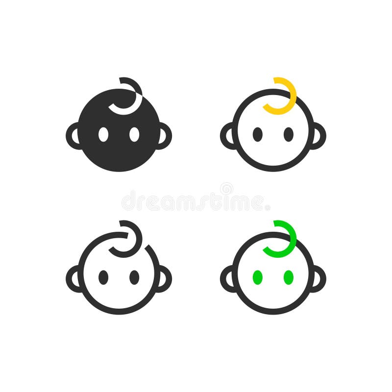Child face icons stock vector. Illustration of vector - 144040244