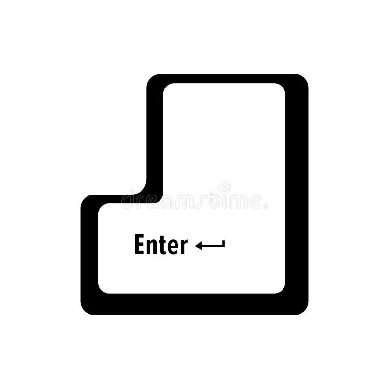 Computer Keyboard Enter Button Stock Vector - Illustration of sign ...