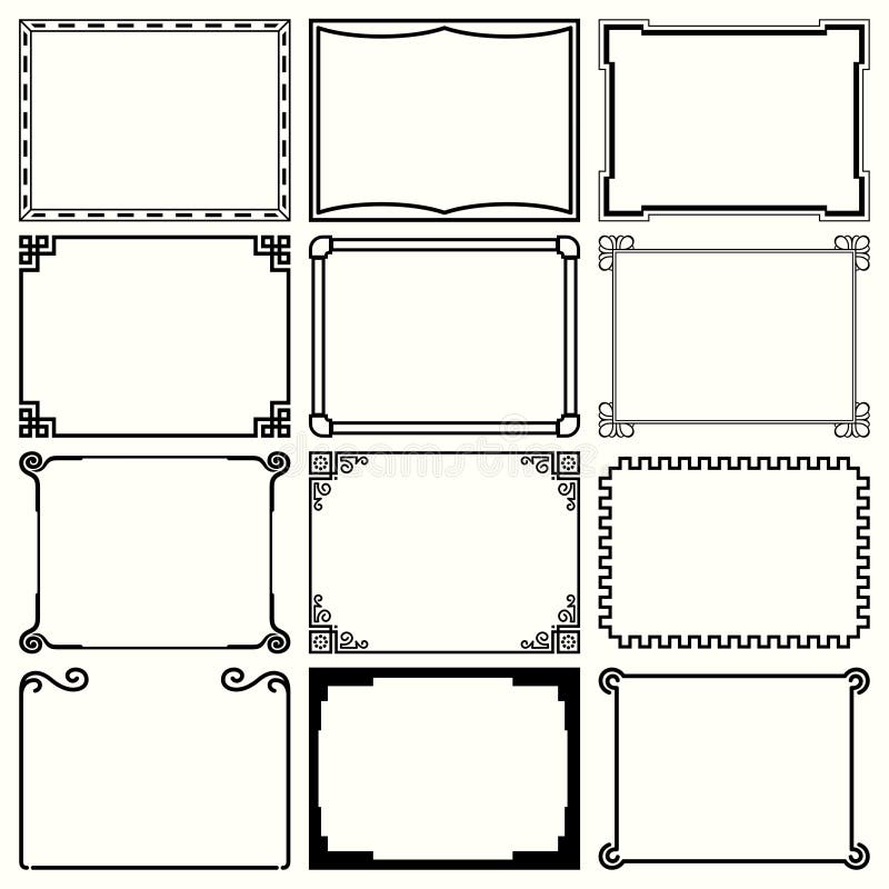 Decorative Simple Frames Set 10 Stock Vector - Illustration of ...