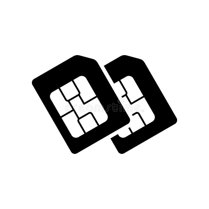 Dual sim card icon stock vector. Illustration of cell - 143934883