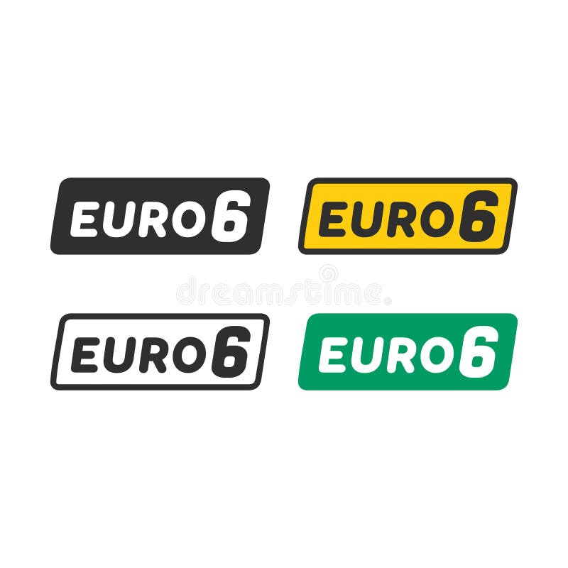 Euro 6 symbol stock vector. Illustration of label, emission - 144040430