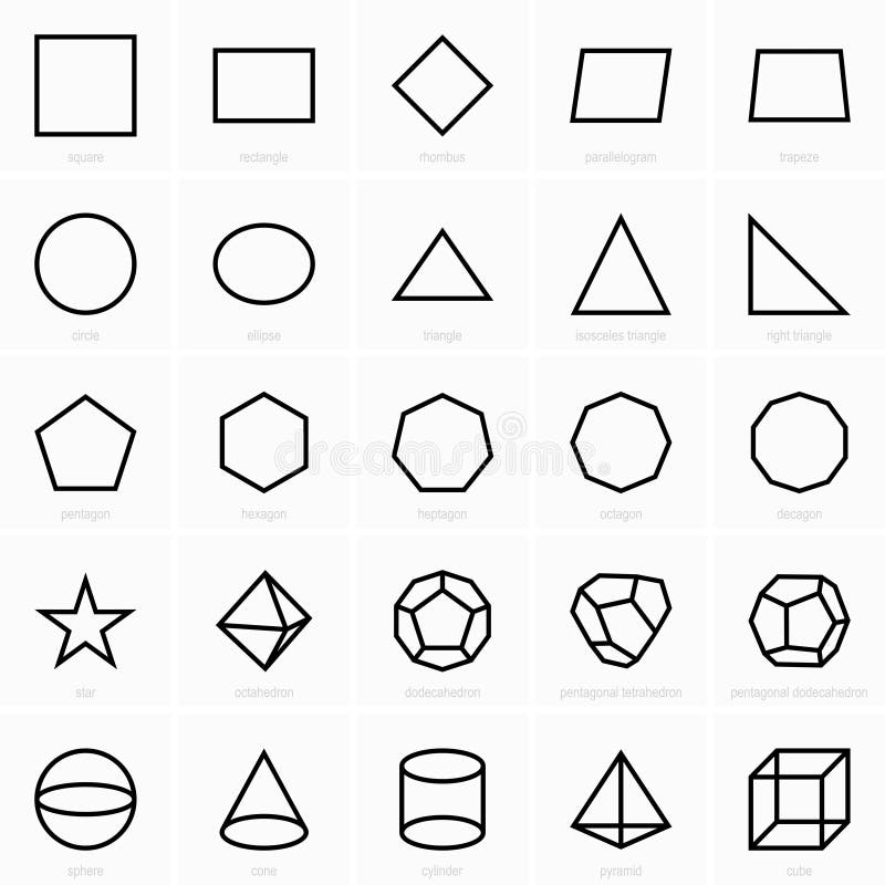 Geometric figures icons stock vector. Illustration of heptagon - 143928285