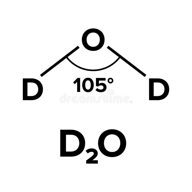 Deuterium Oxide Heavy Water Molecule. Skeletal Formula. Stock Vector ...