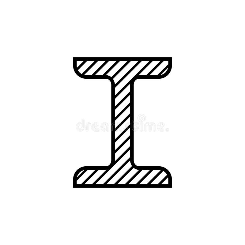 I-beam profile icon stock vector. Illustration of solid - 144040381