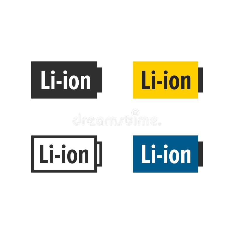 Lithium-ion battery icon stock vector. Illustration of lithium - 144100355