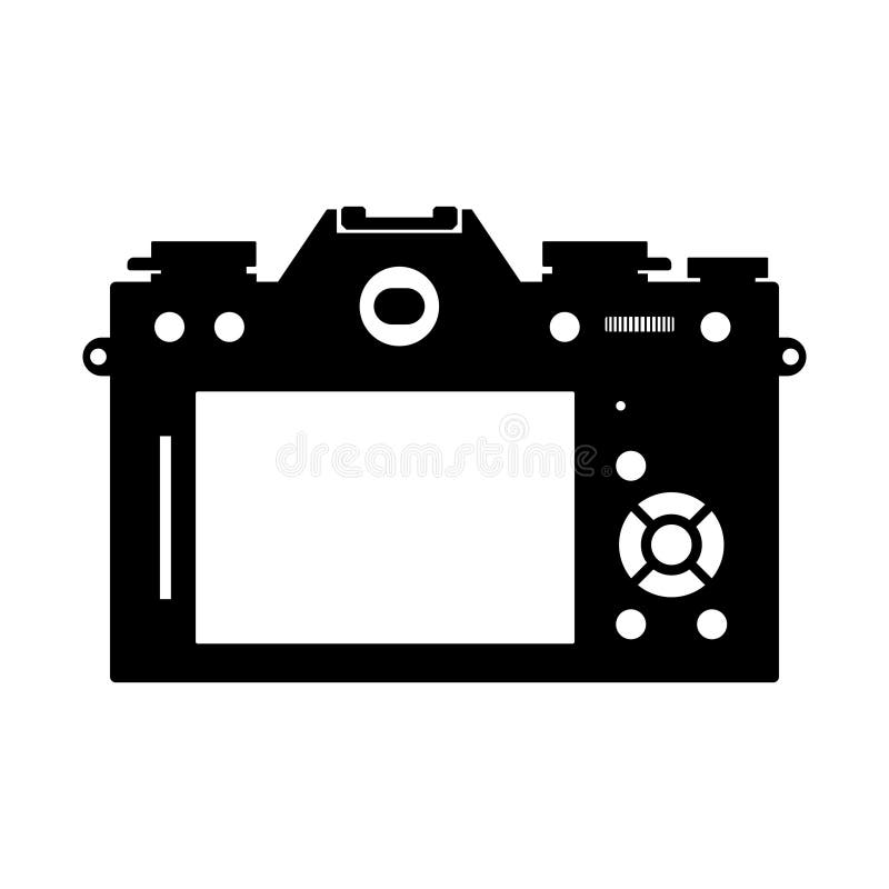 Mirrorless Photo Camera`s Back View Stock Vector - Illustration of ...