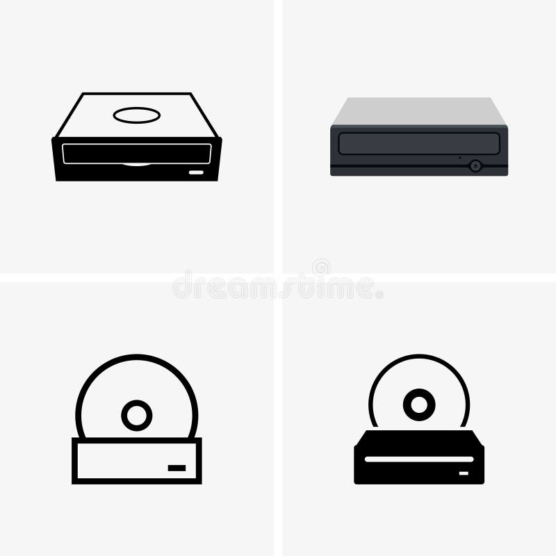 Optical drive icon stock vector. Illustration of symbol - 144091889