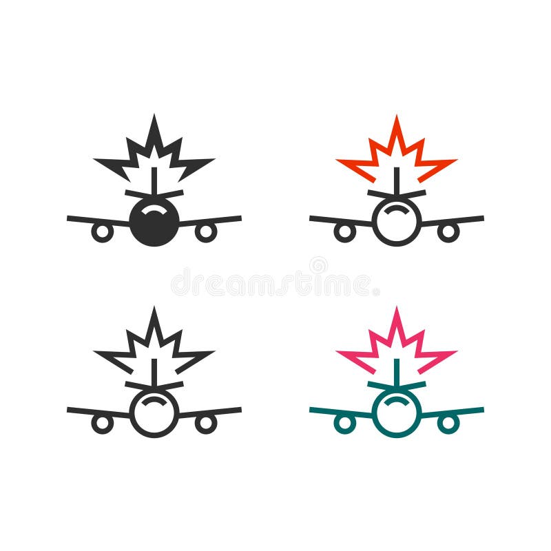 Plane crash icon stock vector. Illustration of emergency - 144041130