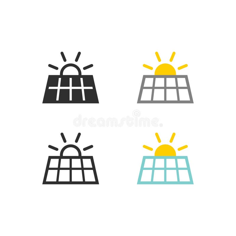 Sun panel icons stock vector. Illustration of sign, alternative - 144080188