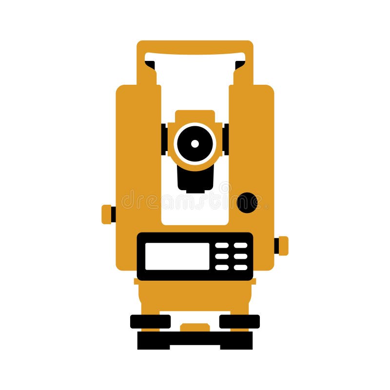 Total Station Theodolite Electronic Stock Vector - Illustration of ...