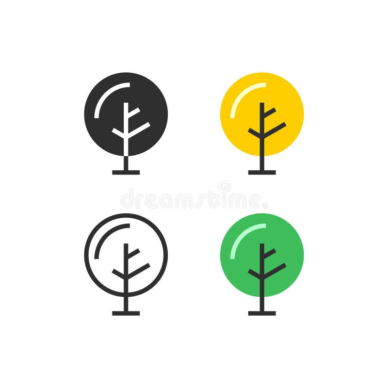 Tree icons set stock vector. Illustration of forest - 144040824