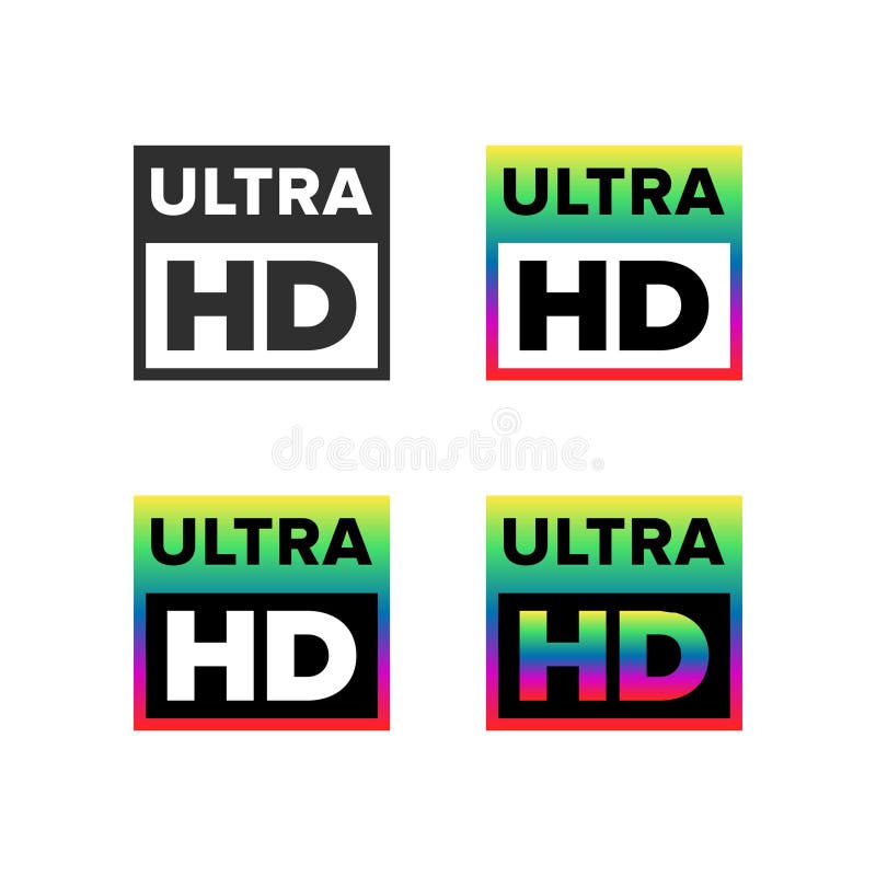 4K Ultra HD HDR symbol stock vector. Illustration of display - 143934551
