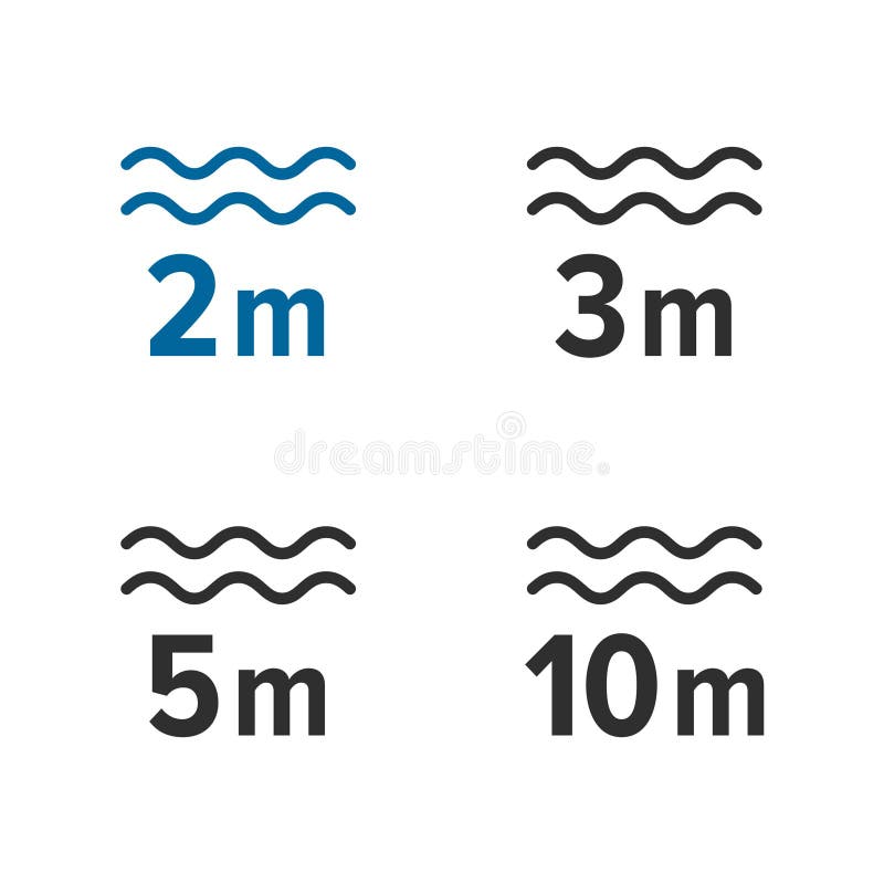 Water Protection for Deep Diving, in Meters Stock Vector - Illustration ...