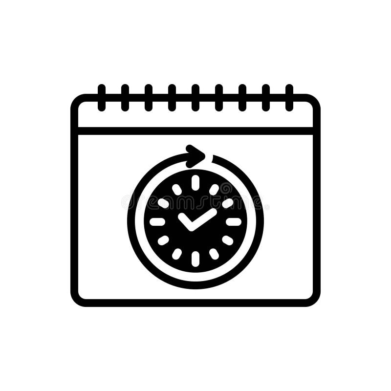 Black Solid Icon for Available, Agenda and Date Stock Illustration ...