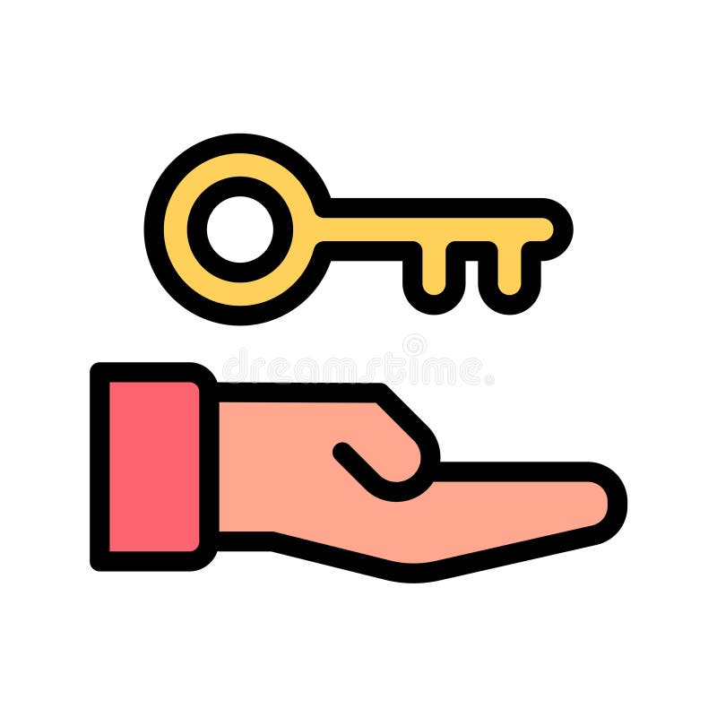 Available Key Icon Accessible Design in Flat Line Color Style Stock ...