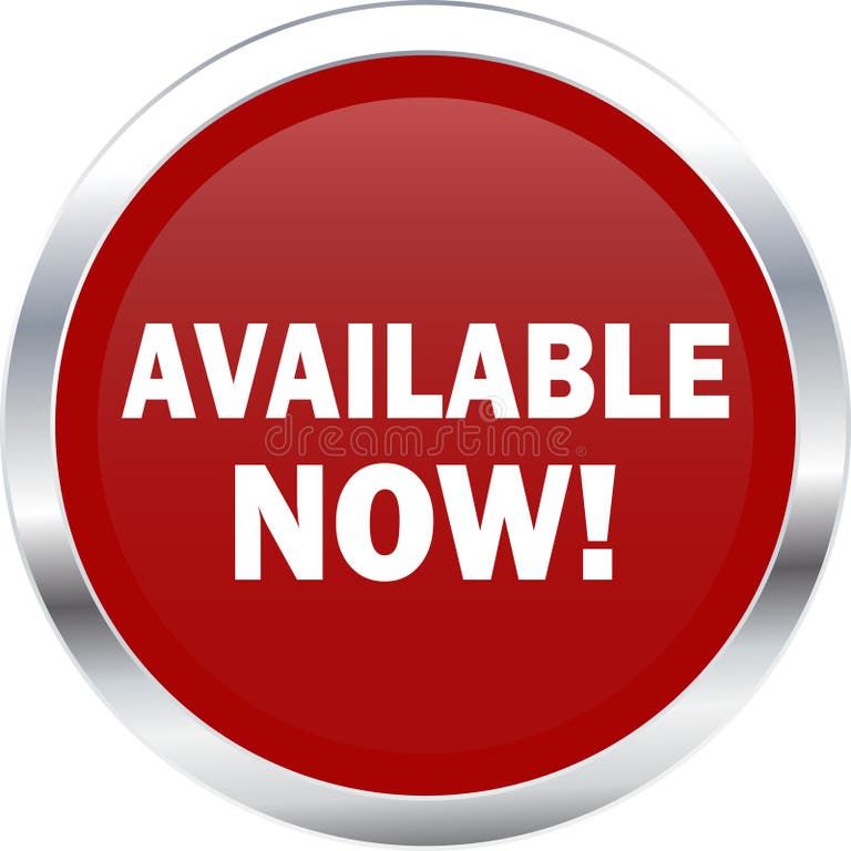 Available Now Button, Available Now Sign Vector, Available Now Red Icon ...