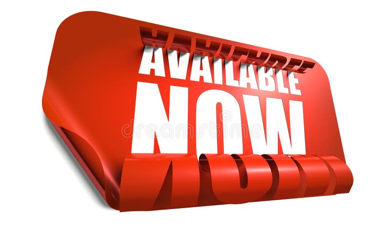 Available Now Concept, Cut Out in Sticker Stock Illustration ...