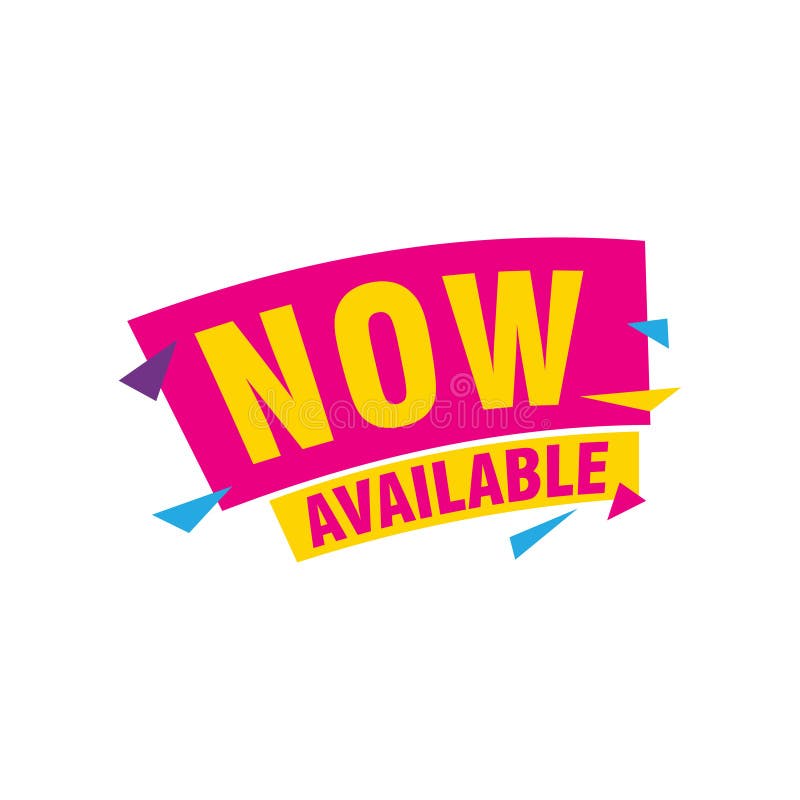 Available Now Label, Badge, Seal or Burst Flat Vector Icon for Apps and ...