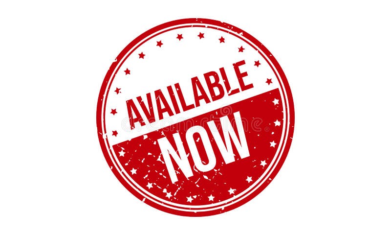 Available Now Rubber Stamp. Red Available Now Rubber Grunge Stamp Seal ...
