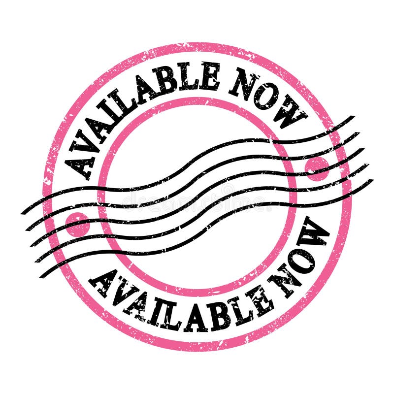 AVAILABLE NOW, Text on Pink-black Grungy Postal Stamp Stock ...