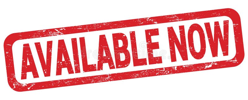 AVAILABLE NOW Text Written on Red Rectangle Stamp Stock Illustration ...