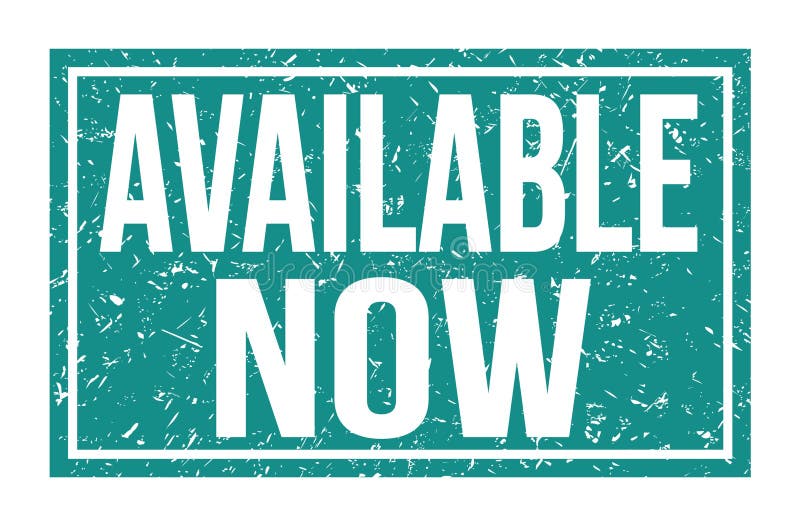 AVAILABLE NOW, Words on Blue Rectangle Stamp Sign Stock Illustration ...