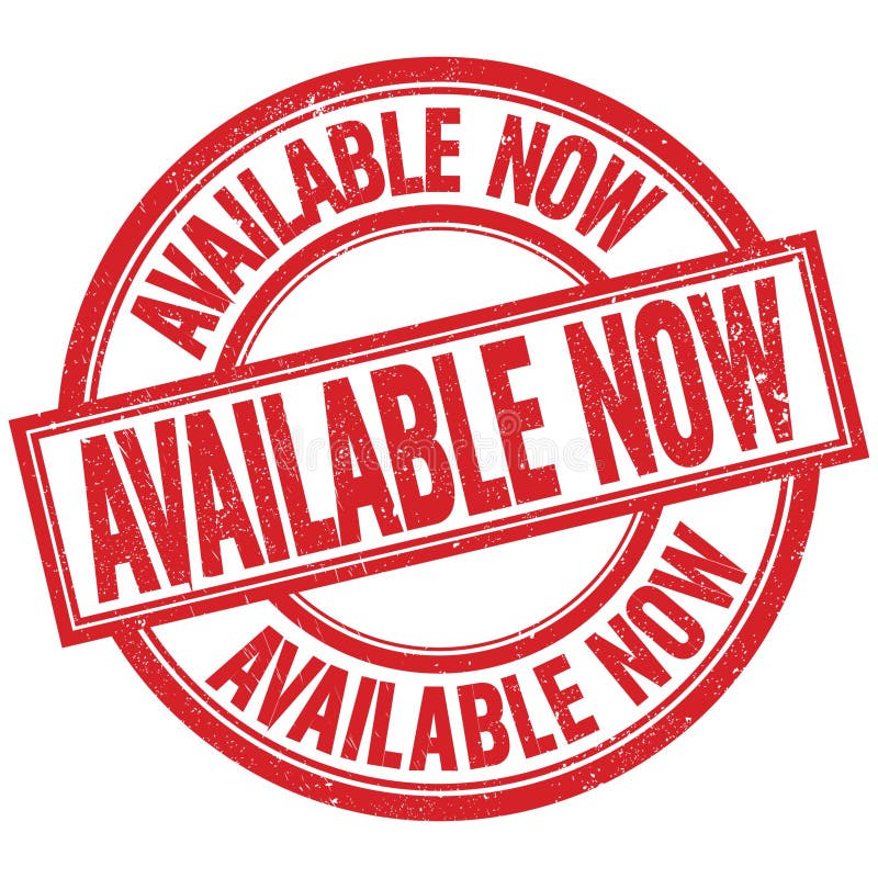AVAILABLE NOW Written Word on Red Stamp Sign Stock Illustration ...