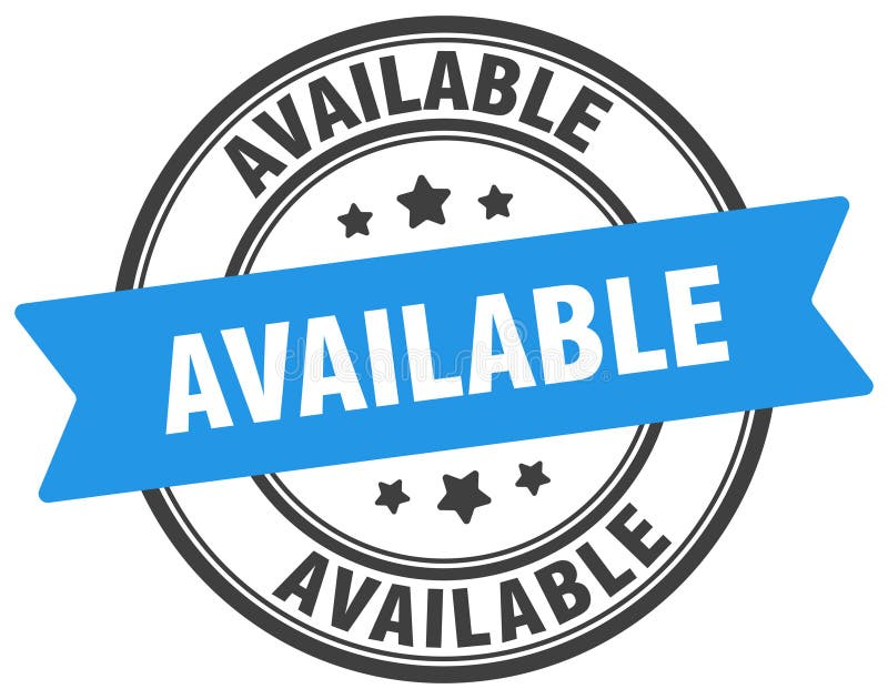 Available Stamp. Available Label on Transparent Background. Round Sign ...