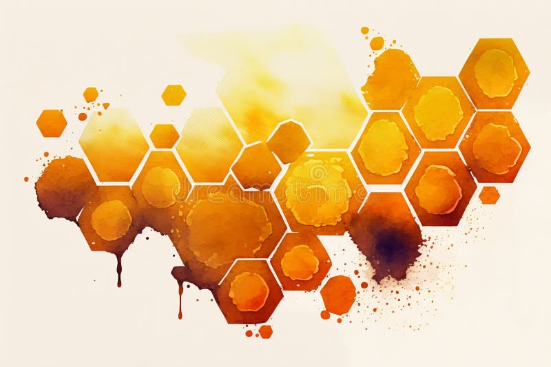 Available Watercolor Honeycomb Background Stock Illustration ...