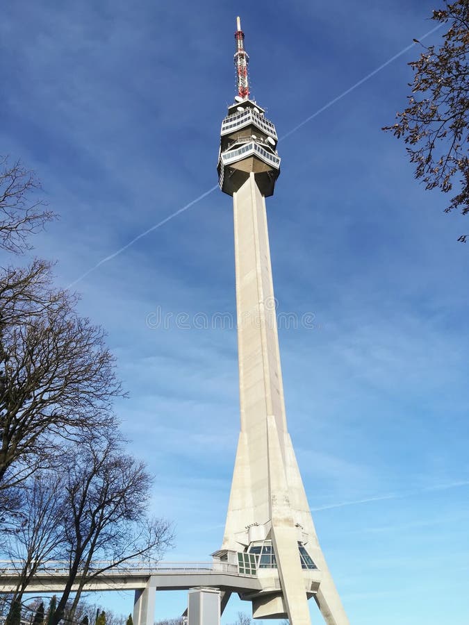 Avala tower stock photo. Image of tree, mountain, belgrade - 209632624