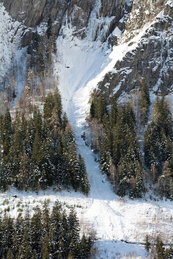 Avalanche in the Alps stock image. Image of canyon, avalanche - 40224931
